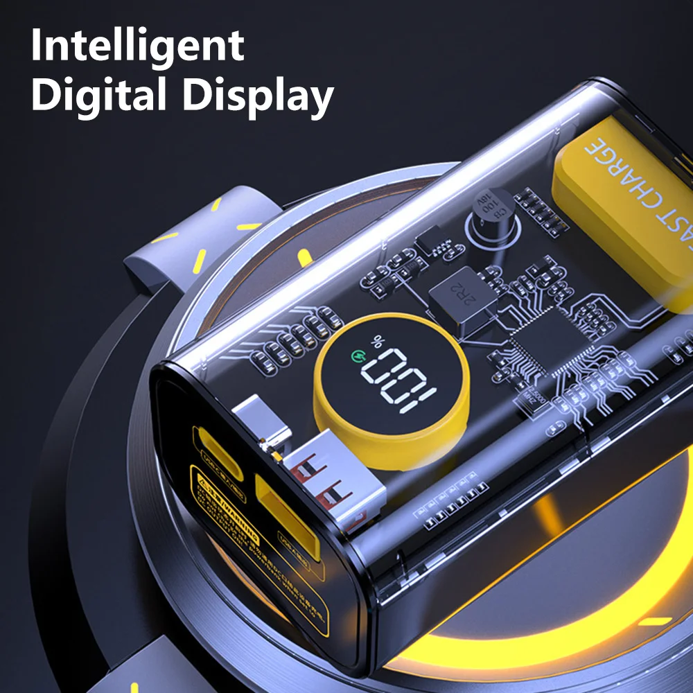 Cyberpunk Transparent 10,000 mAh Fast Charging Powerbank - Shopivate.pk