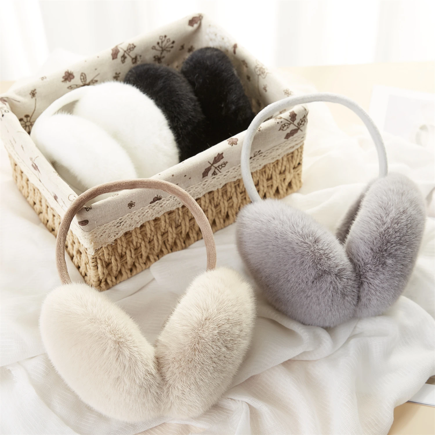 High Quality Earmuffs Faux Rabbit Fur Hang Ear Cover Warm Winter ...