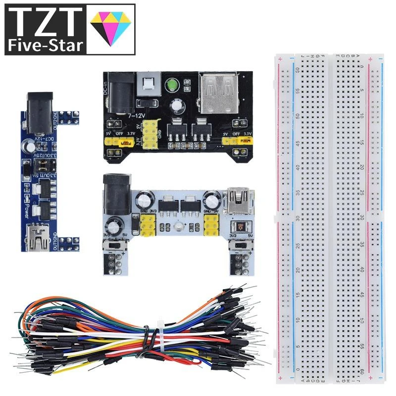 3.3V/5V MB102 Breadboard power module+MB 102 830 points Prototype Bread ...