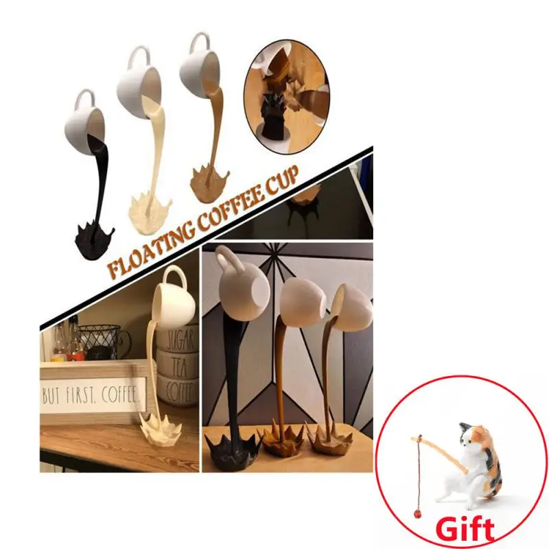 Resin-Statues-Floating-Coffee-Cup-Art-Sculpture-Kitchen-Home-Decor ...