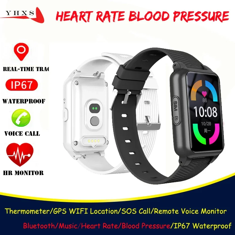 Smart-4G-Watch-Elderly-Parents-Heart-Rate-Blood-Pressure-Monitor-GPS-Wi ...