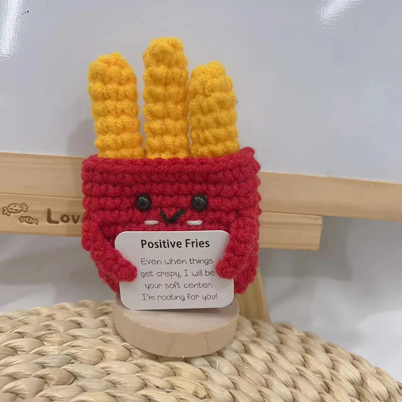 New Positive Energy French Fries Doll Creative Handmade Plush Wool ...