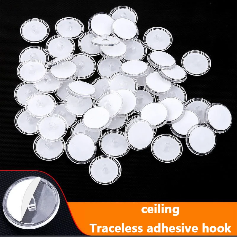100-Pcs-Transparent-Suction-Hook-Ceiling-Strong-Traceless-Small-Disc ...