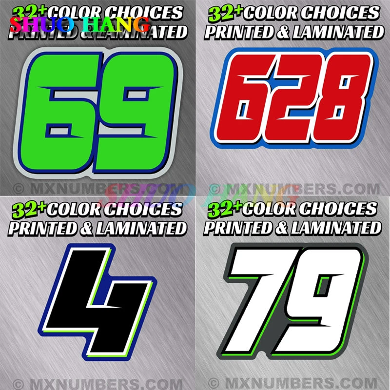 MX Racing Number Plate Decal Sticker 4 Colors ATV SX BMX Motocross ...