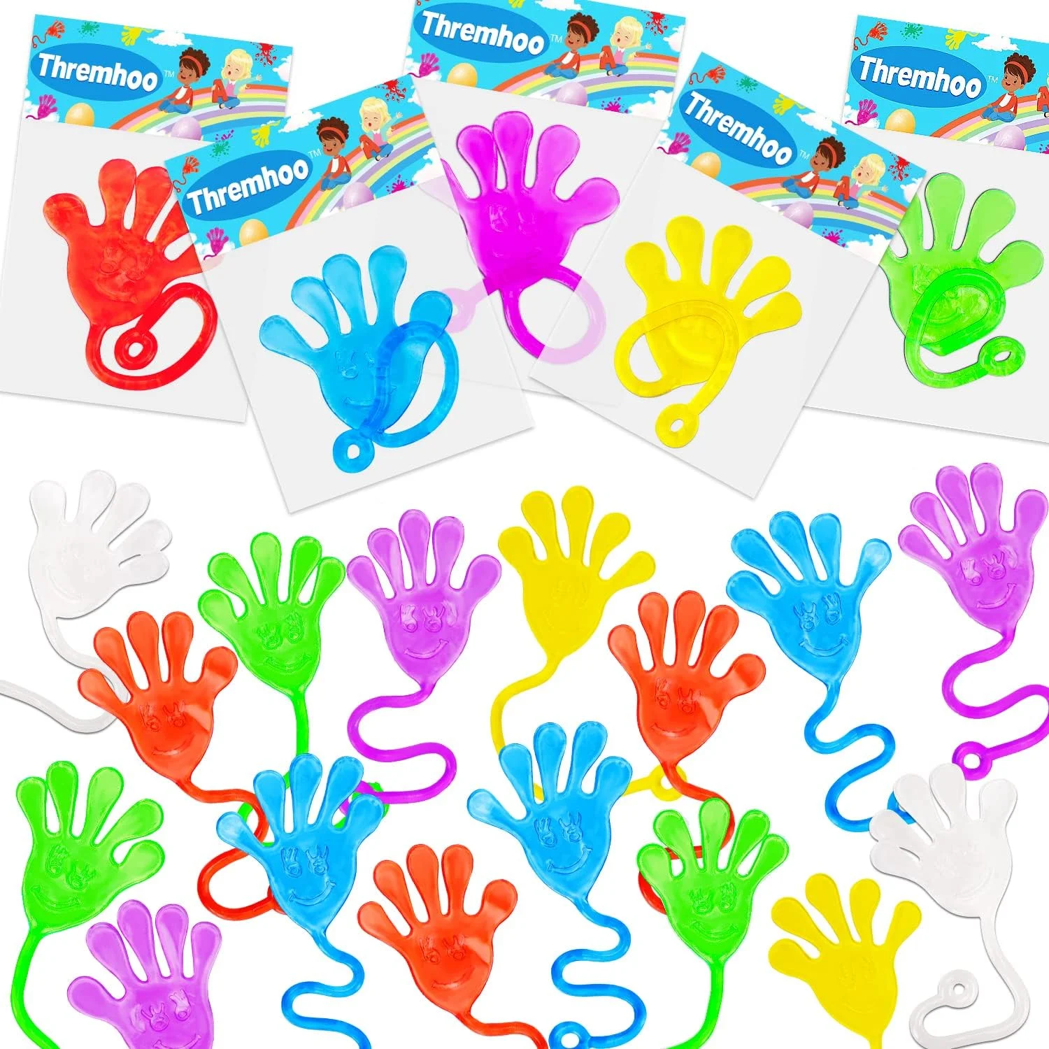 100-6pcs-Wacky-Fun-Sticky-Hands-2-Inches-Stretchy-Sticky-Fingers-for ...