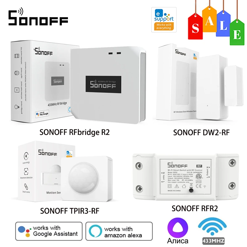 Sonoff Rf Bridge R2 433mhz Dw2 Door Window Pir3 Motion Sensor Sonoff Rf ...
