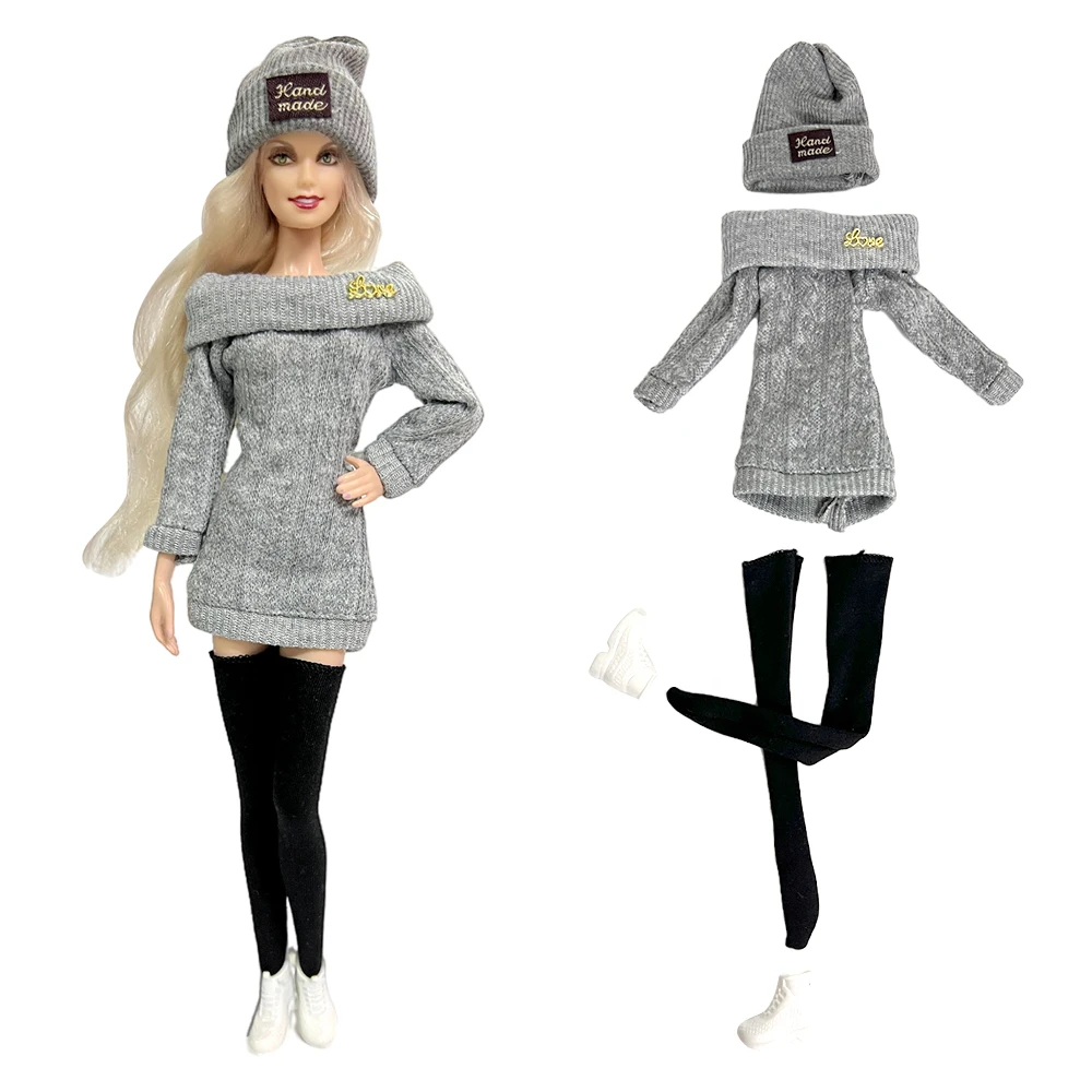 NK-4-Items-Set-Handmade-Winter-Doll-Outfits-Hat-Stocking-Shoes-Knitted ...
