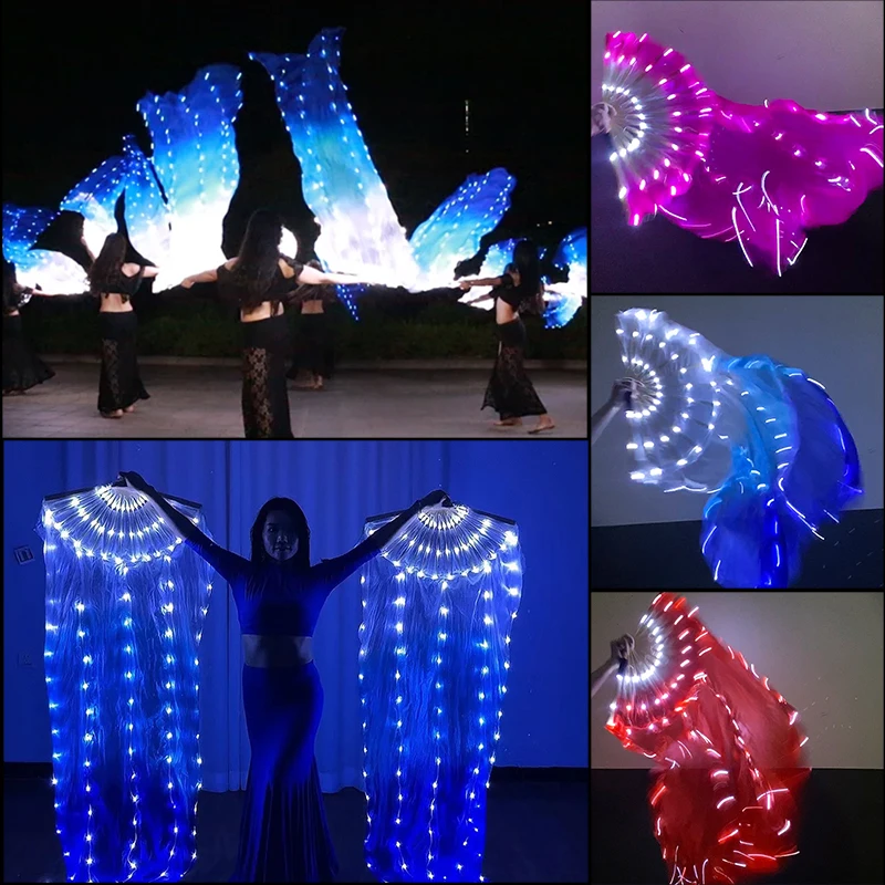 150cm-Long-Silk-Veil-Fan-With-LED-Light-Bamboo-Silk-Fan-Practice-and ...