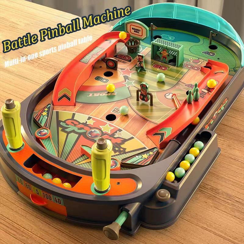 Kids Pinball Machine Game, Parent-Child Interactive Table Toy, Hand-Eye ...