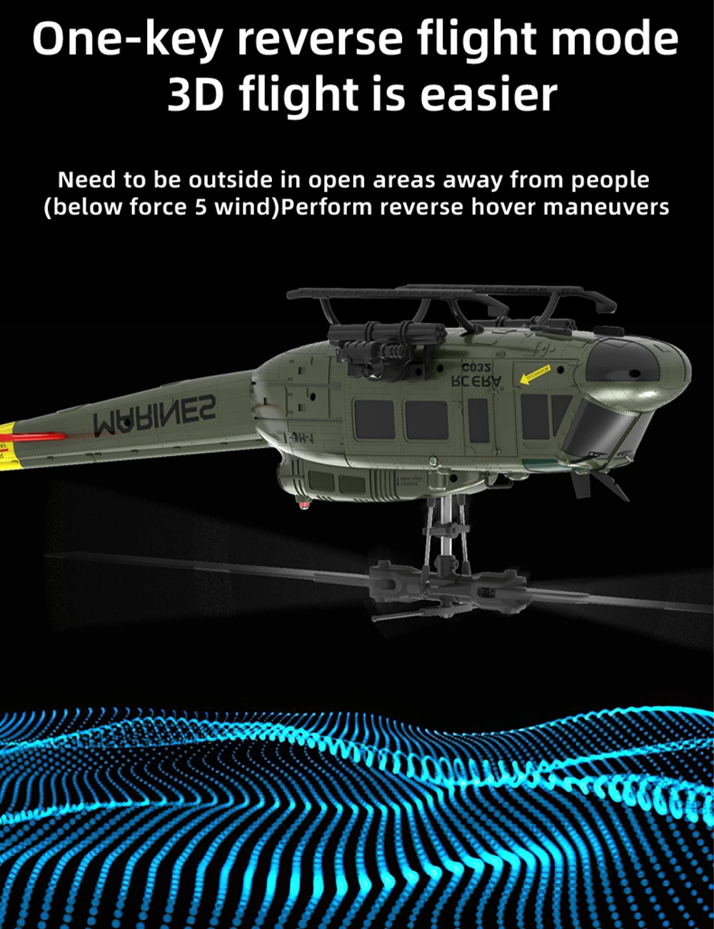 RC ERA RC Helicopter C032 1:48 Huey Helicopter UH-1 6-axis Gyro 6 Chan ...