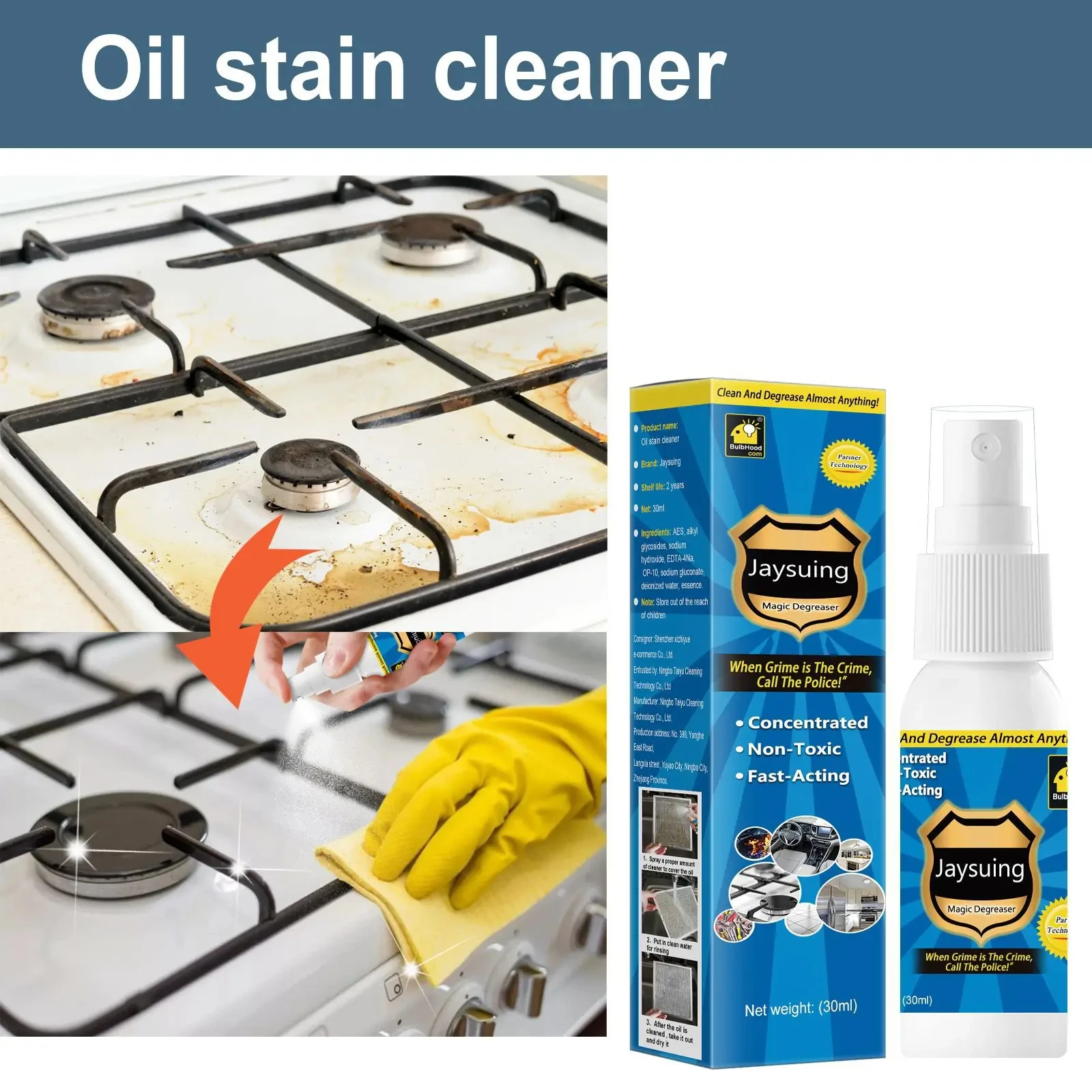 Kitchen-Magic-Degreaser-Cleaner-Spray-Cloth-Oil-Stain-Removes-Grease ...