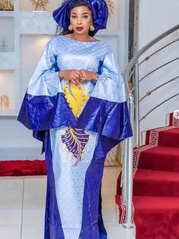 Bazin Riche Original African Bazin Riche Dresses For Women Evening ...