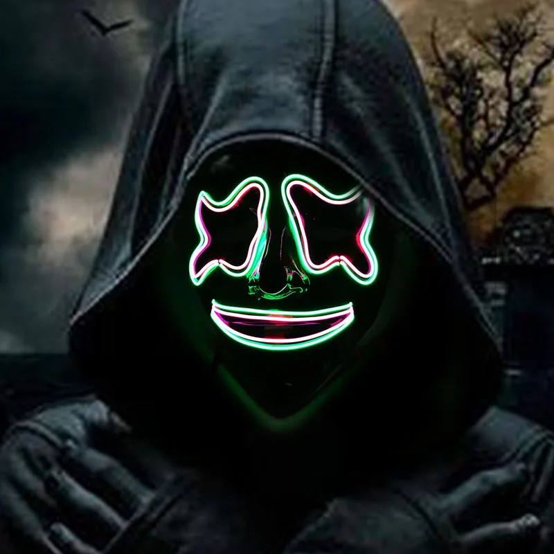 Led-Glow-Mask-Christmas-Halloween-Masquerade-Scary-Costume-Props-Light ...