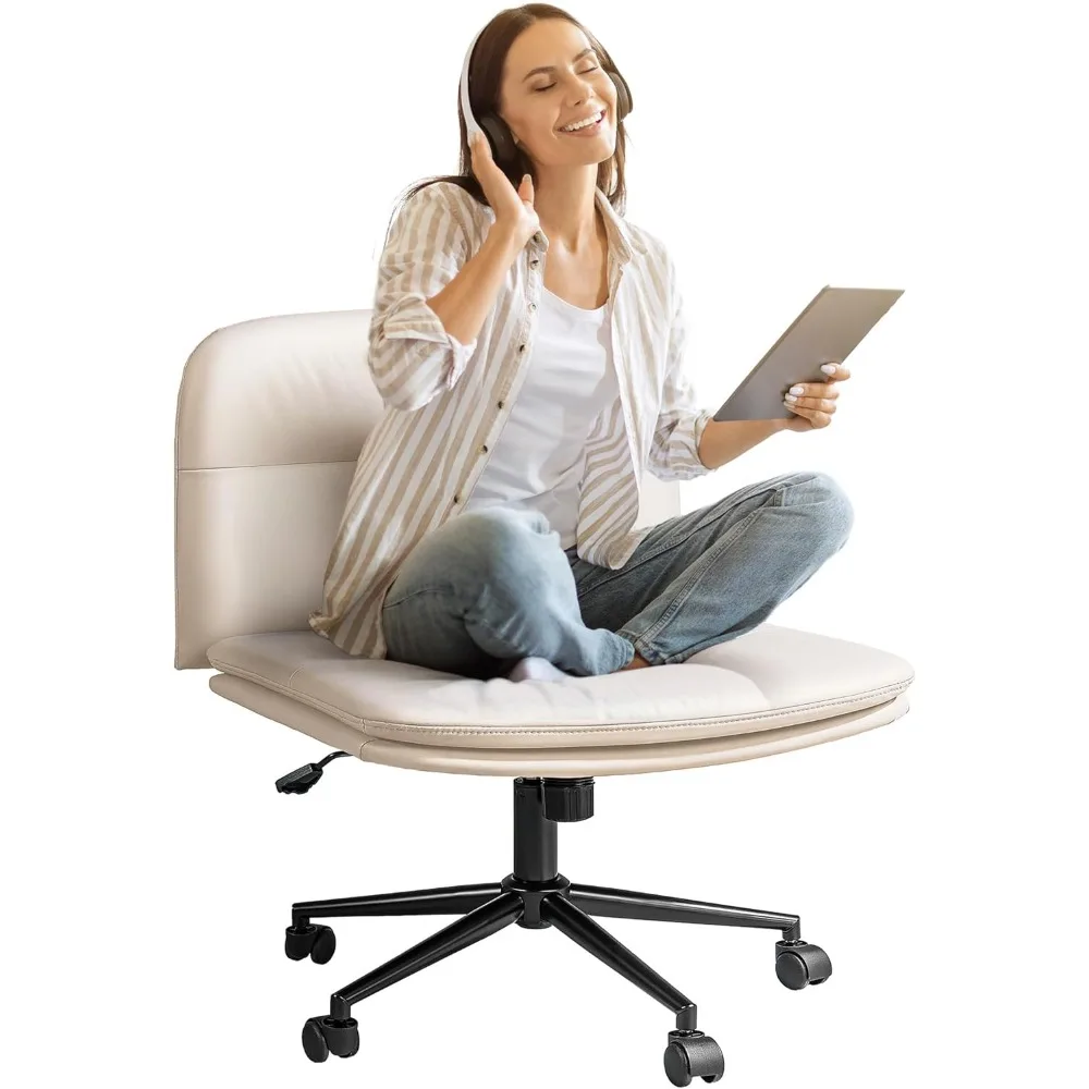 Cross-Legged-Office-Armless-Desk-Chair-Comfy-Wide-Seat-Criss-Cross ...