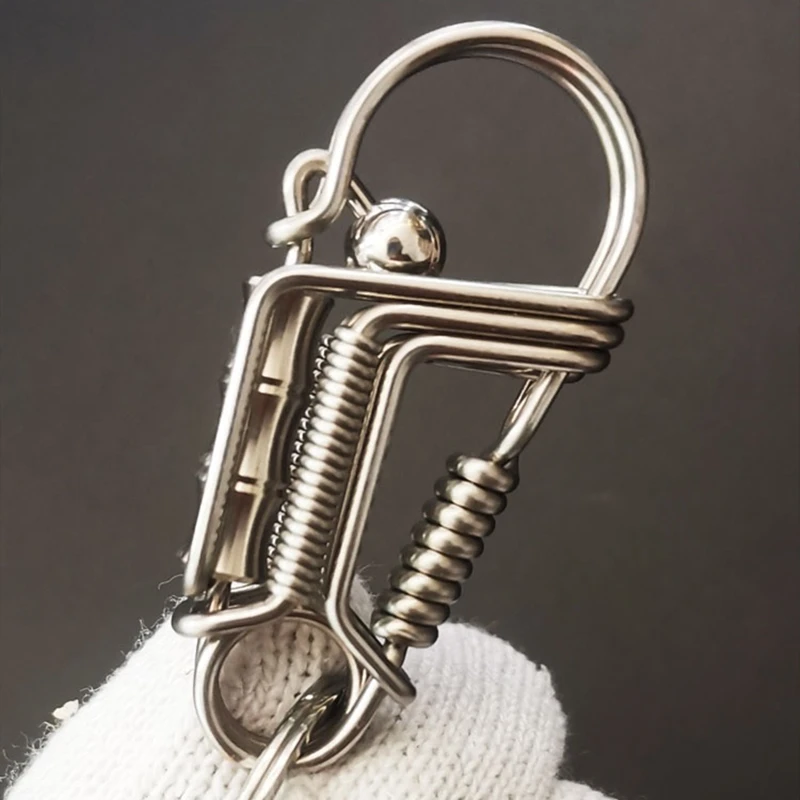 Stainless Steel Handicraft Key Buckle Engraved Bamboo Joint Matte Bead ...