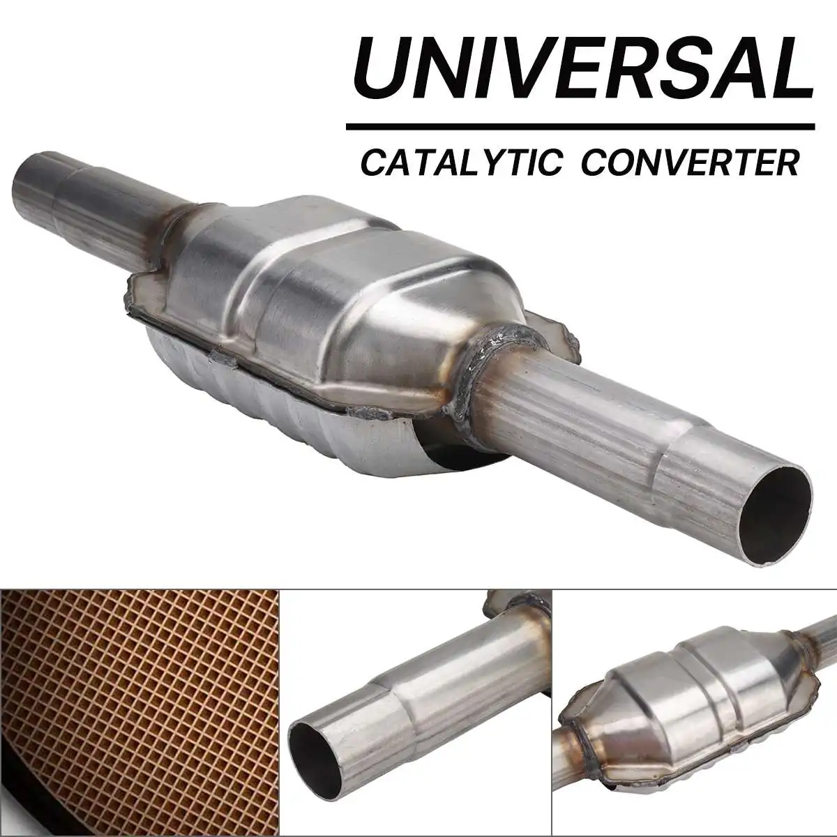 Universal 45mm-55mm Car Catalytic Converter Exhaust Manifold Stainless ...