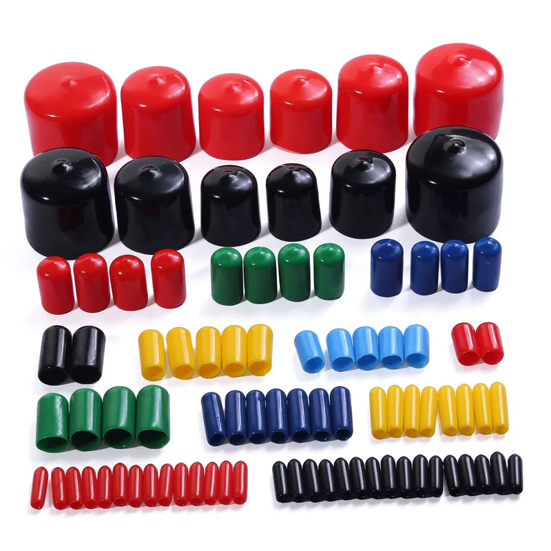Silicone Cap Pvc Soft Sheath Rubber End Caps Cover Black Sleeve Seals ...