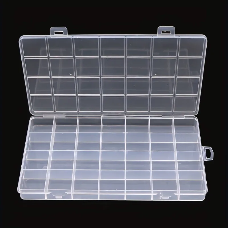 1pc 28 Grids Rectangle Plastic Jewelry Storage Box, Compartment Storage ...