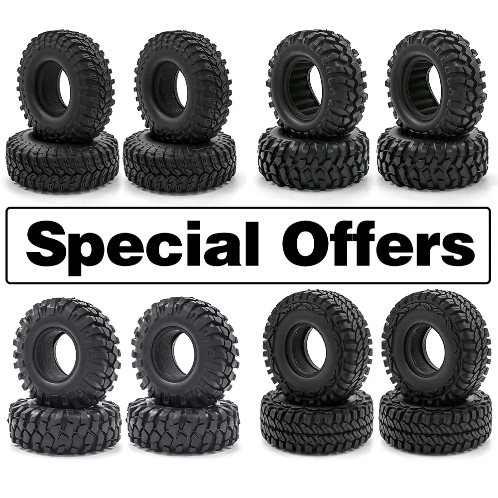 4pcs 1.9 Inch Rubber Tyre 96-108-115mm For 1/10 Rc Crawler Car Trax ...