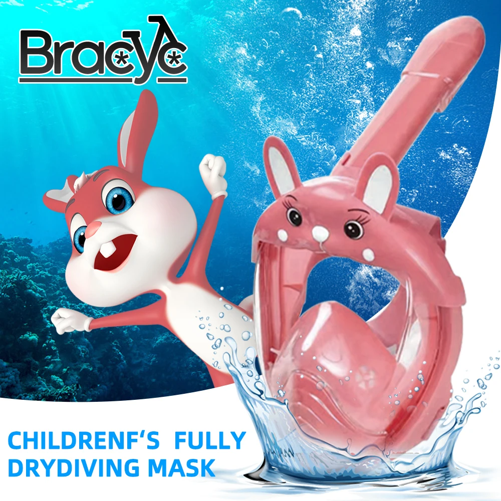Kids-Full-Face-Diving-Mask-Underwater-Snorkel-Set-Scuba-Diving ...