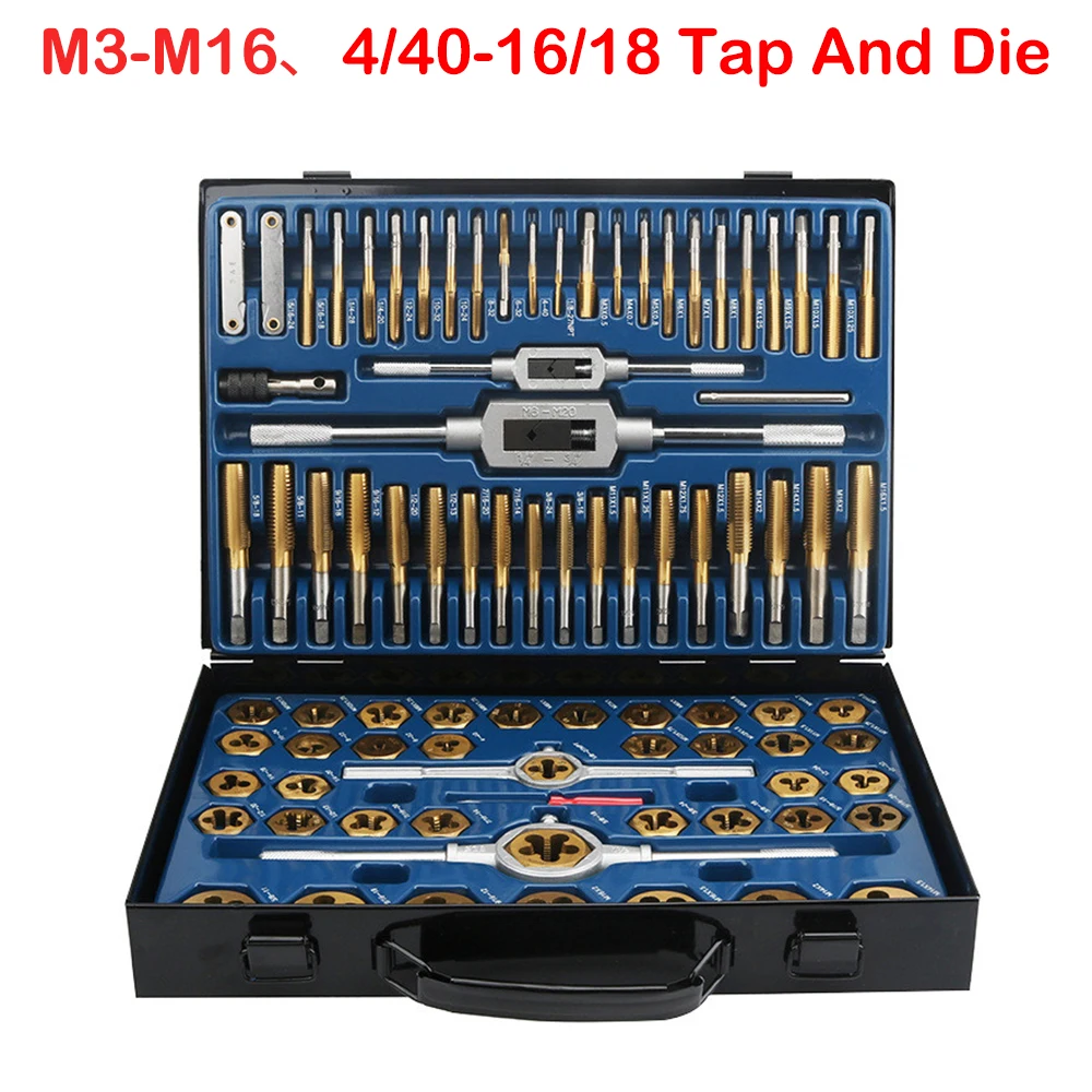 Tap And Die Set Male Thread Female Metric And Inch Screw Thread Tool ...