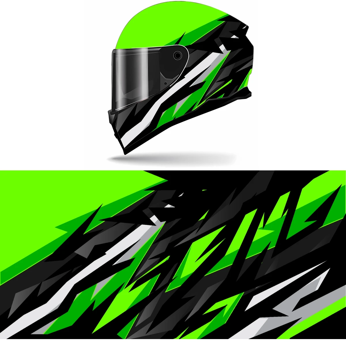 Abstract-Green-Gradient-Full-Helmet-Wrap-Sticker-Motorcycle-Helmet ...