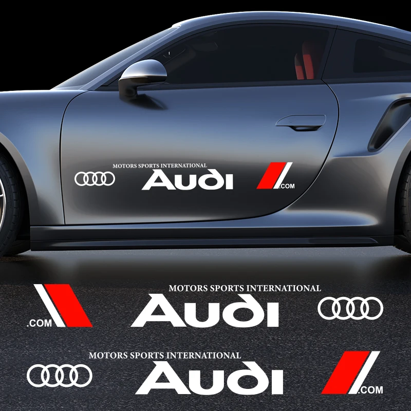 2PCS Car Side Body Stickers for AUDI A1 A3 A4 A5 A7 A8 Q3 Q5 Q7 S3 S4 ...