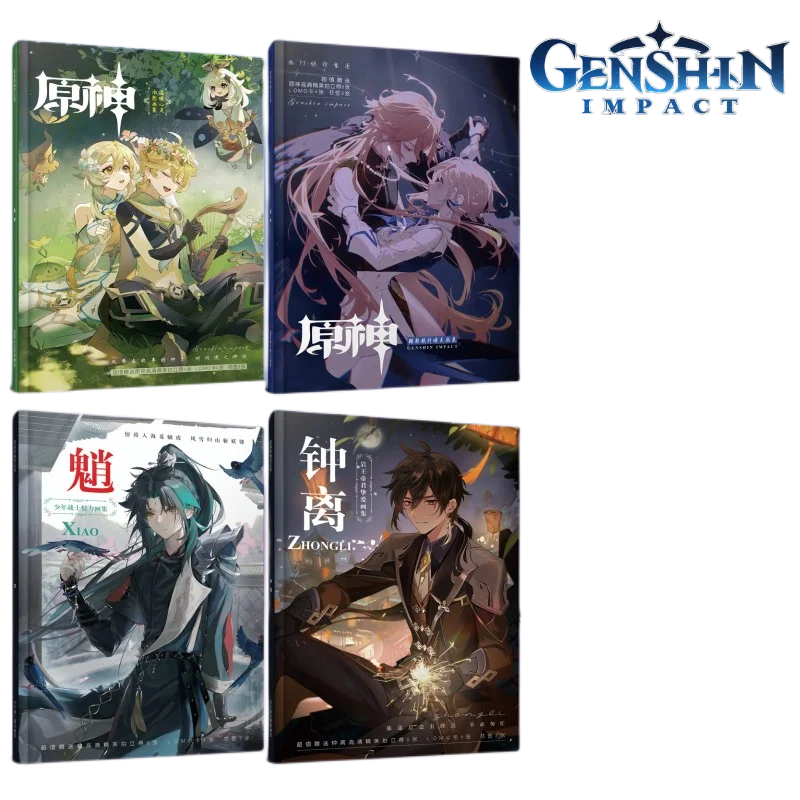 Genshin Impact Cartoon Characters Art Book Zhongli / Xiao High ...
