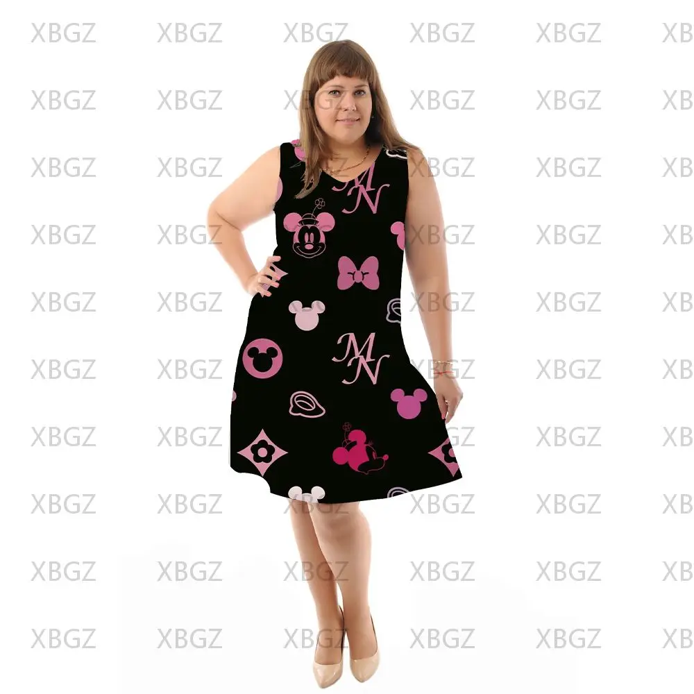 Disney Minnie Mouse Elegant Dresses for Chubby Women Sexy Plus Size 4xl ...