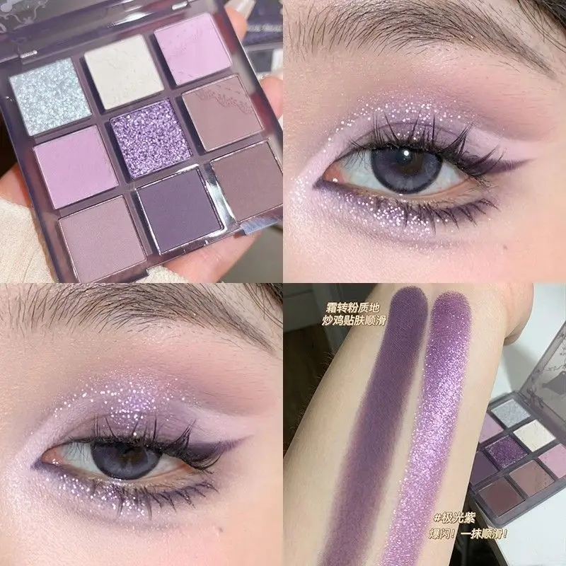 9-Color-Pearlescent-Purple-Eyeshadow-Palette-Powder-Purple-Smoky ...