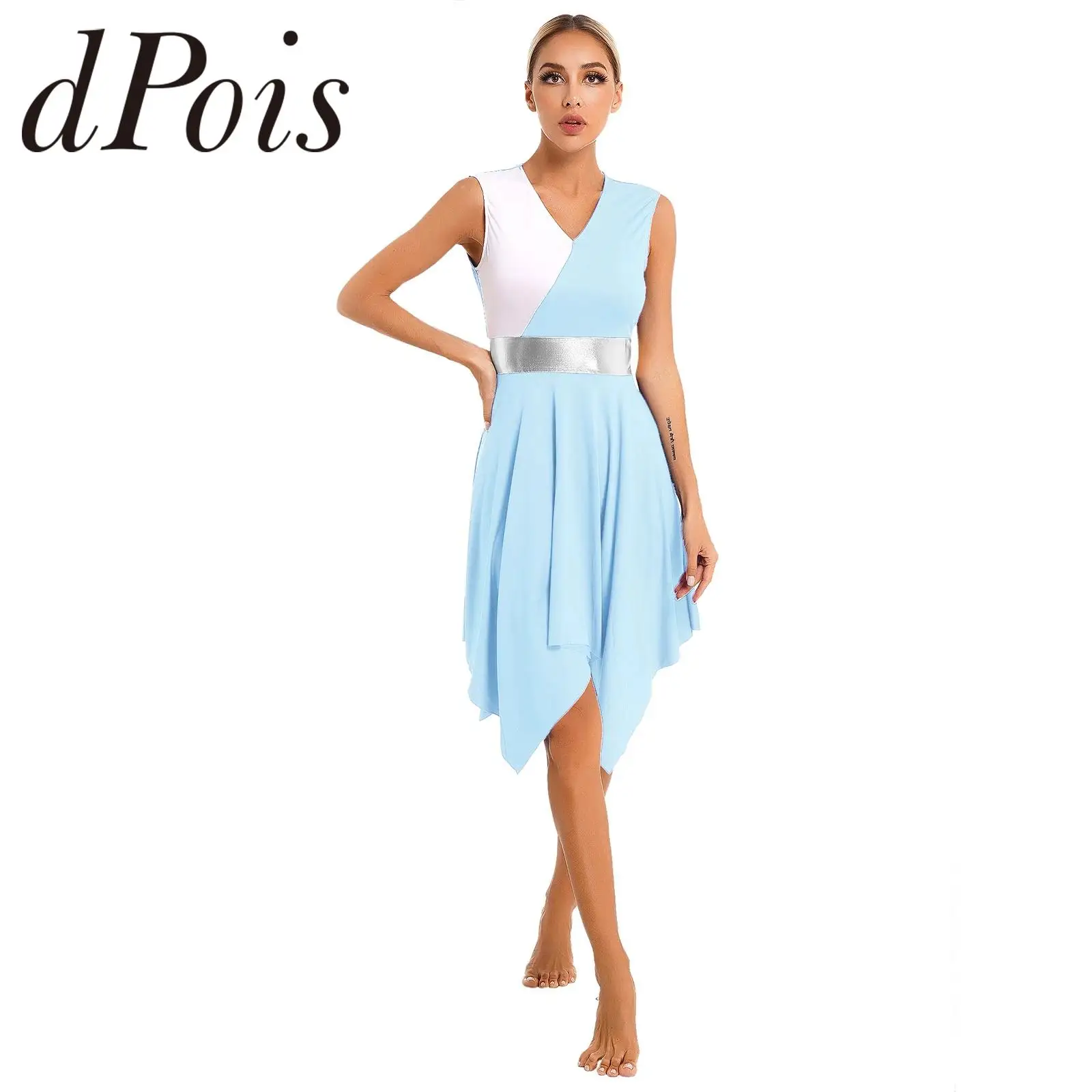 Women Color Block Modern Liturgical Dance Costumes Church Worship ...