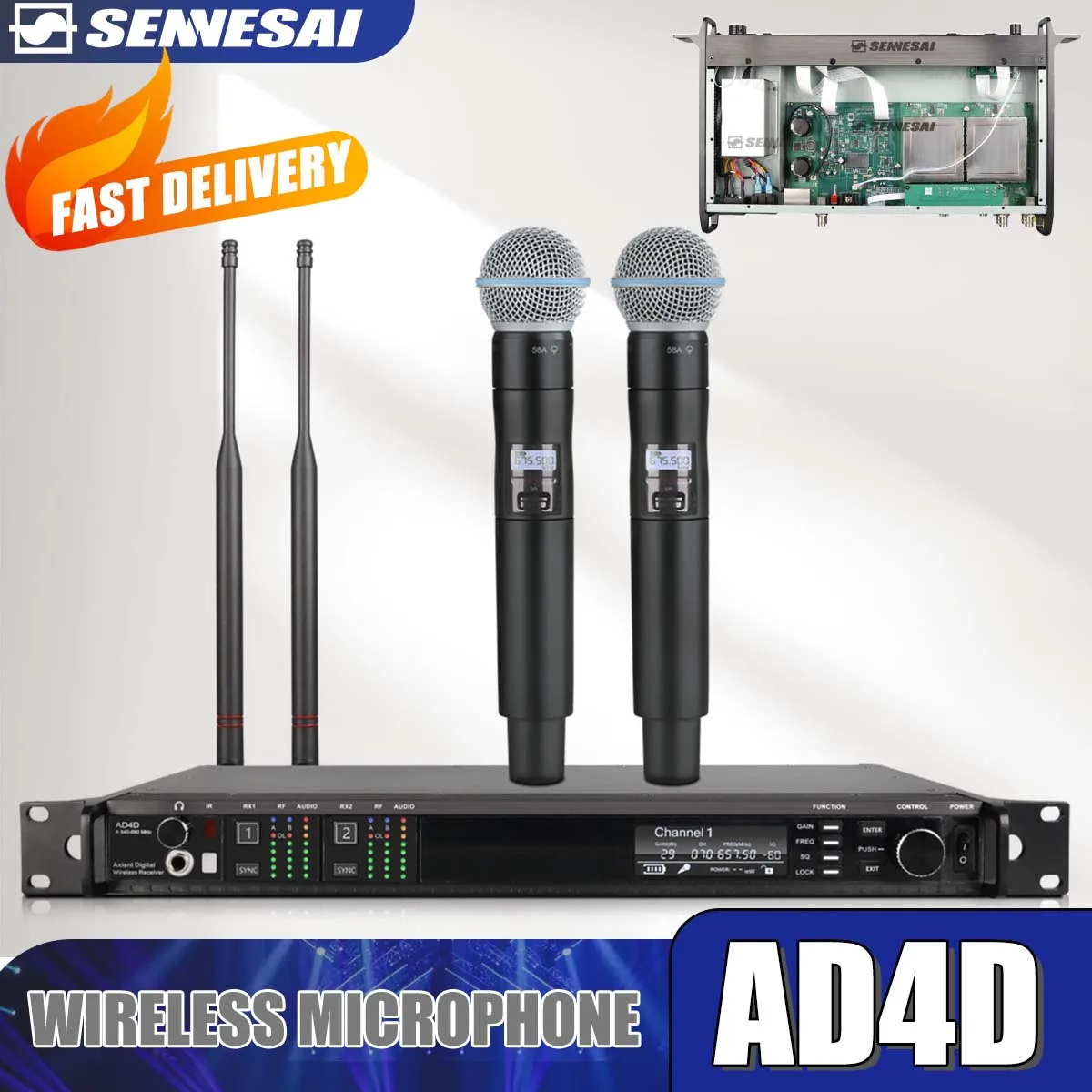 New-Traditional-Circuit-Board-AD4D-Digital-Wireless-Microphone-Dual ...