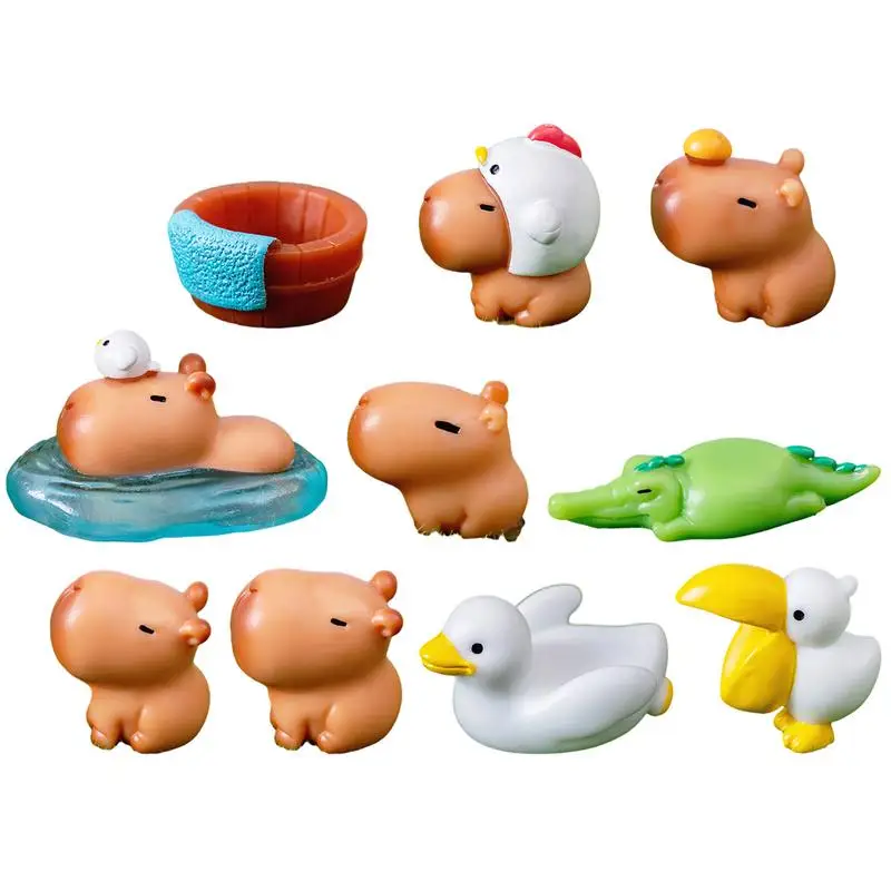 Miniature-Capybara-Figurines-Mini-Figures-Set-Of-10pcs-Resin-Desk ...