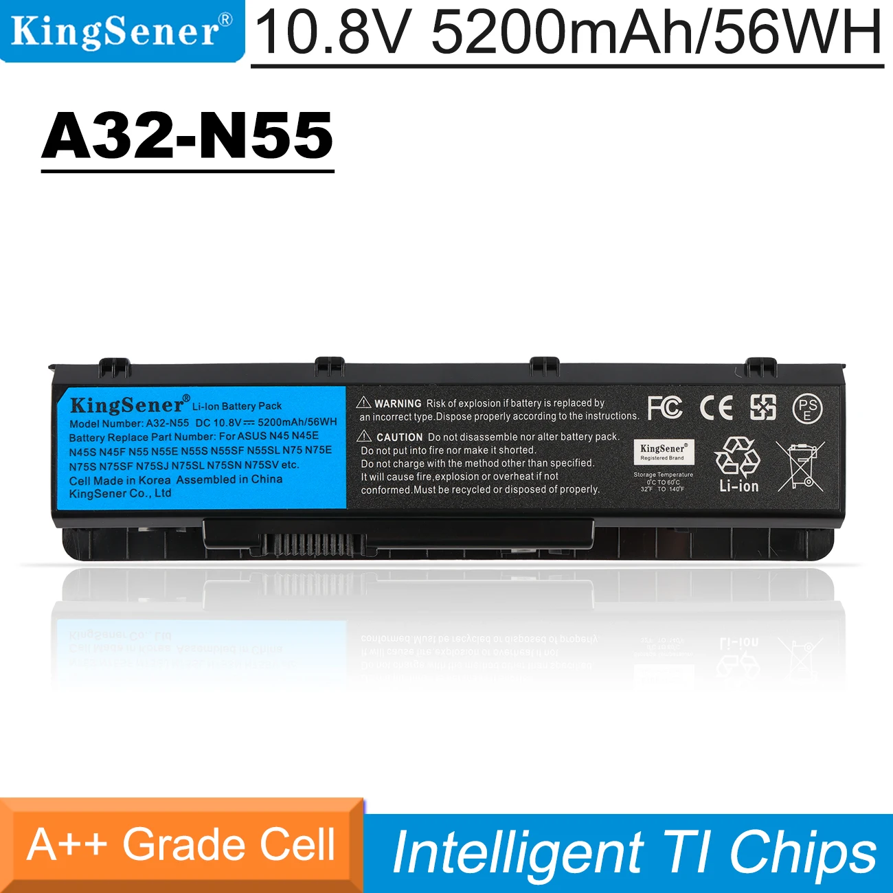 KingSener Laptop Battery A32-N55 For ASUS N45 N45SF N55E N75S N45E ...