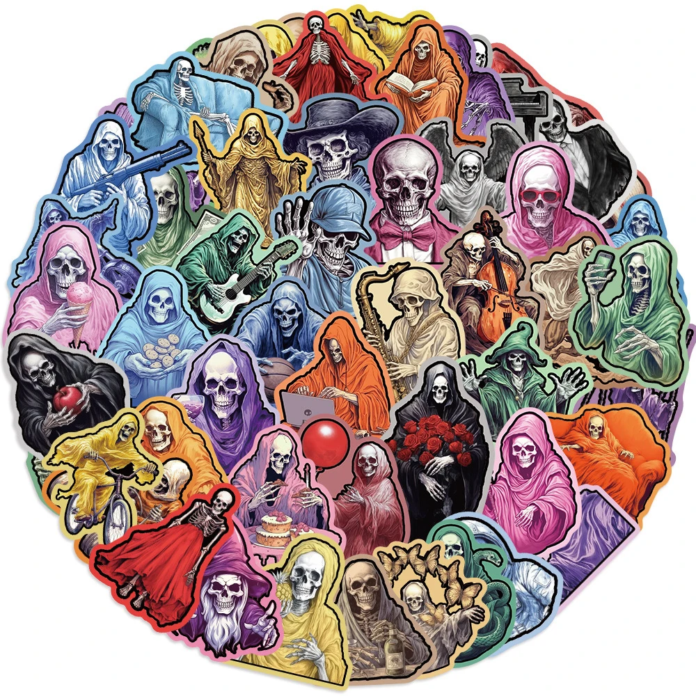10 30 55 шт Готический Крутой Скелет Человек Мультфильм Наклейки Граффити Наклейки для бутылки