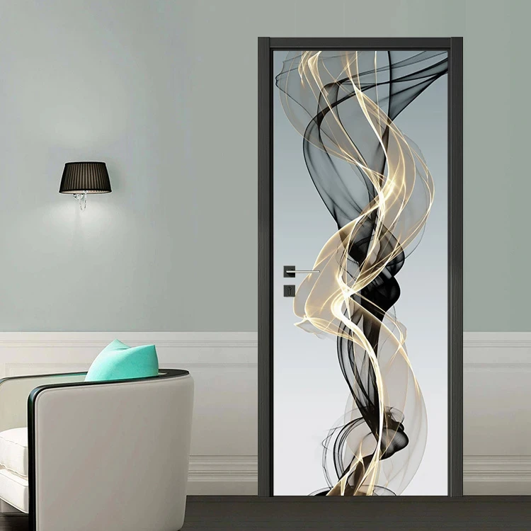 3D-vinil-PVC-porta-adesivos-linha-abstrata-parede-arte-mural-porta ...