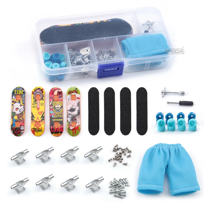 4 Pcs Frosted Surface Alloy Finger Skateboard Storage Box /Rack Box ...