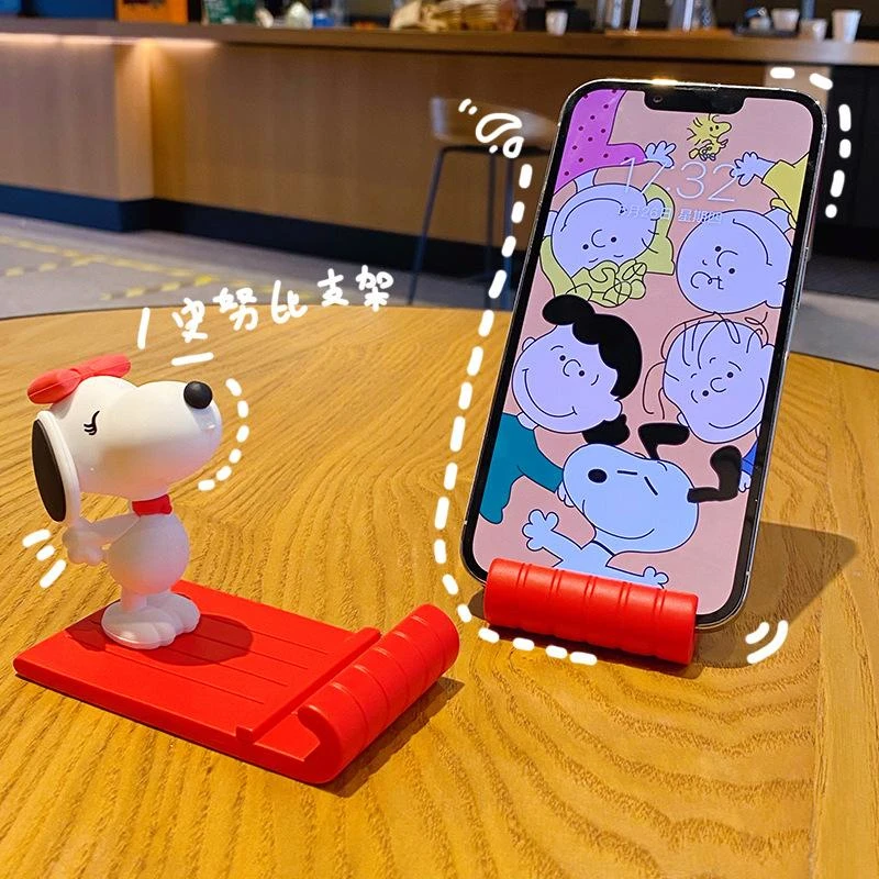 Kawaii Sanrio Snoopy Cartoon Cute Toys Doll Mobile Phone Stand Portable ...