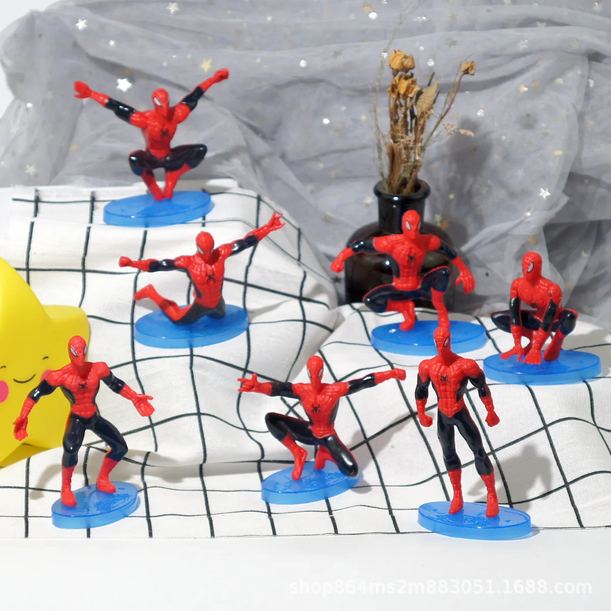 7-Pcs-Set-Disney-Cartoon-Spiderman-Plastic-Action-Figure-Party-Model ...