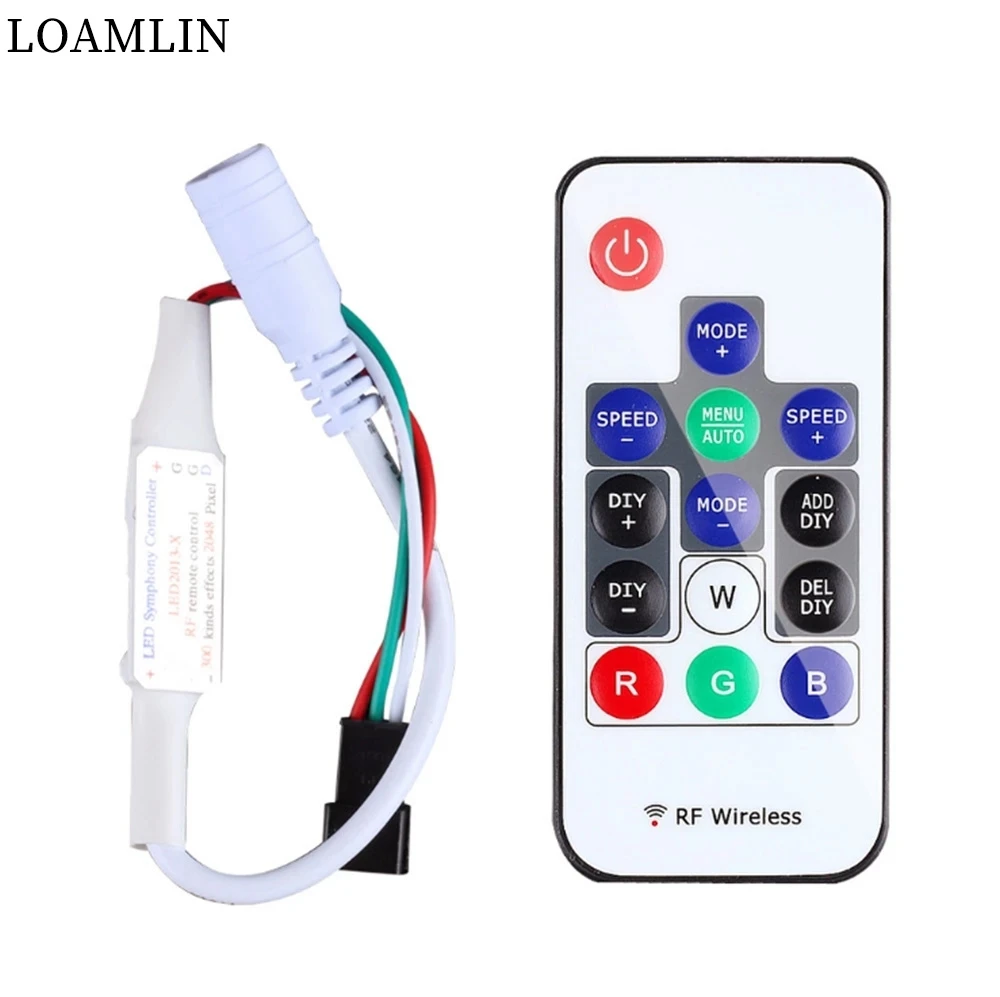 14 Key RGB Wireless Remote Control Mini RF LED Controller 14 Key Dc 5V ...