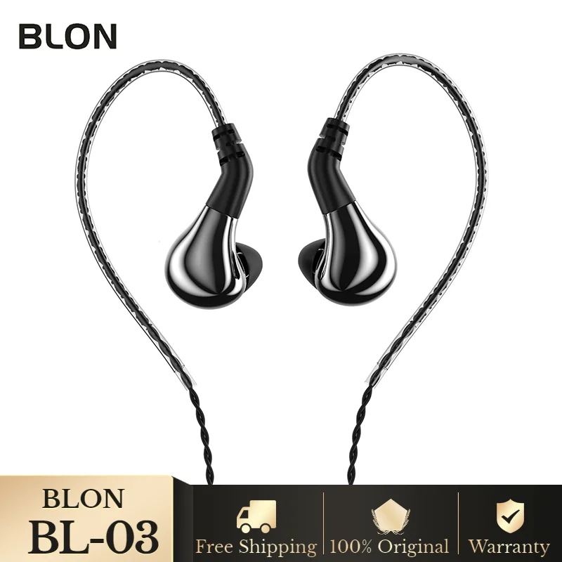 Blon Bl-03 Bl03 Hifi In Ear Earphones 10mm Carbon Diaphragm Dynamic Driver Headphones 2pin 0.78 ...