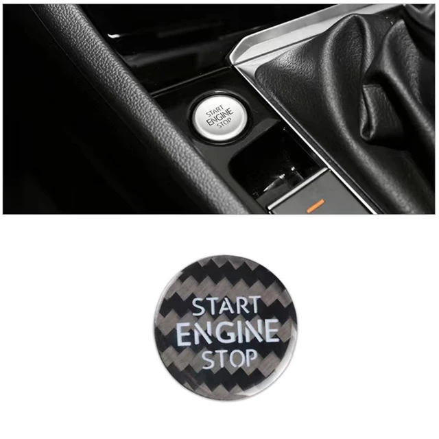 Carbon Fiber Start Stop Push Button Engine Ignition Switch Protective ...