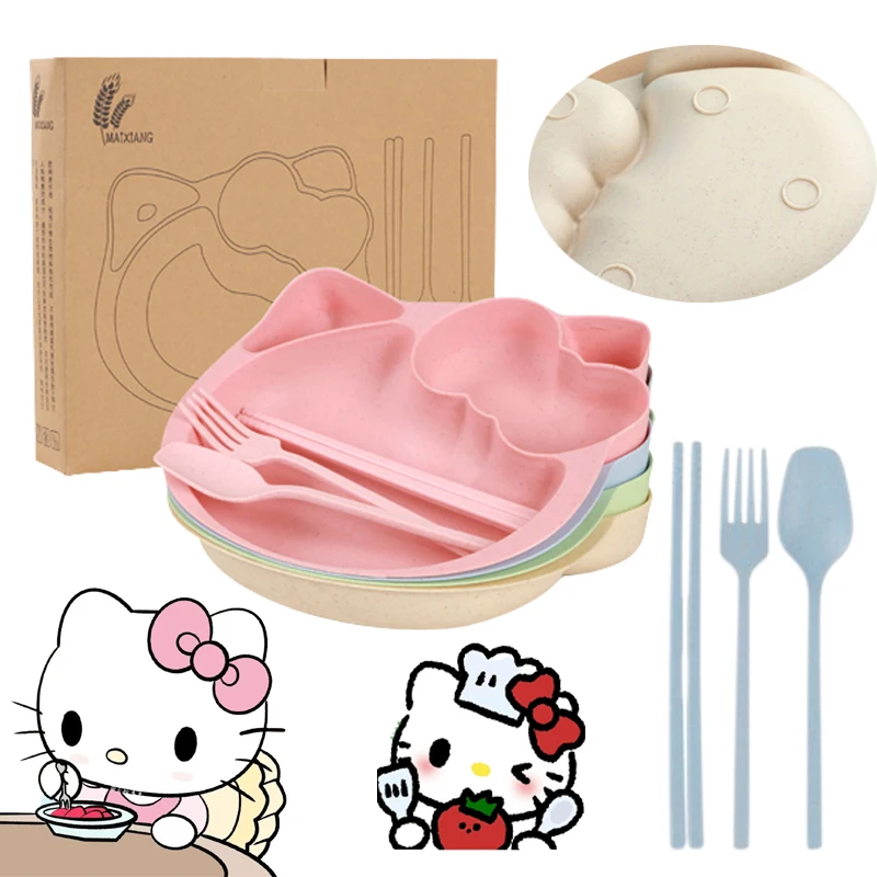 4Pcs-set-Sanrio-Hello-Kitty-Spoon-Fork-Chopsticks-Cartoon-Tableware ...