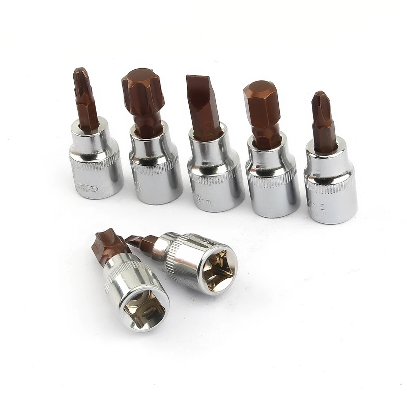 1Pcs 3/8 inch drive S2-CRV Star Hexagonal Torx Bit Socket Kit 10mm Hole ...