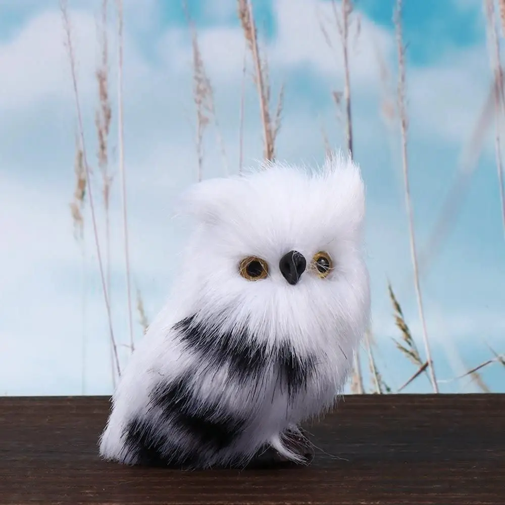 Cute-Owl-Ornaments-Miniature-Plush-Toy-White-Black-Furry-Owl-Miniature ...