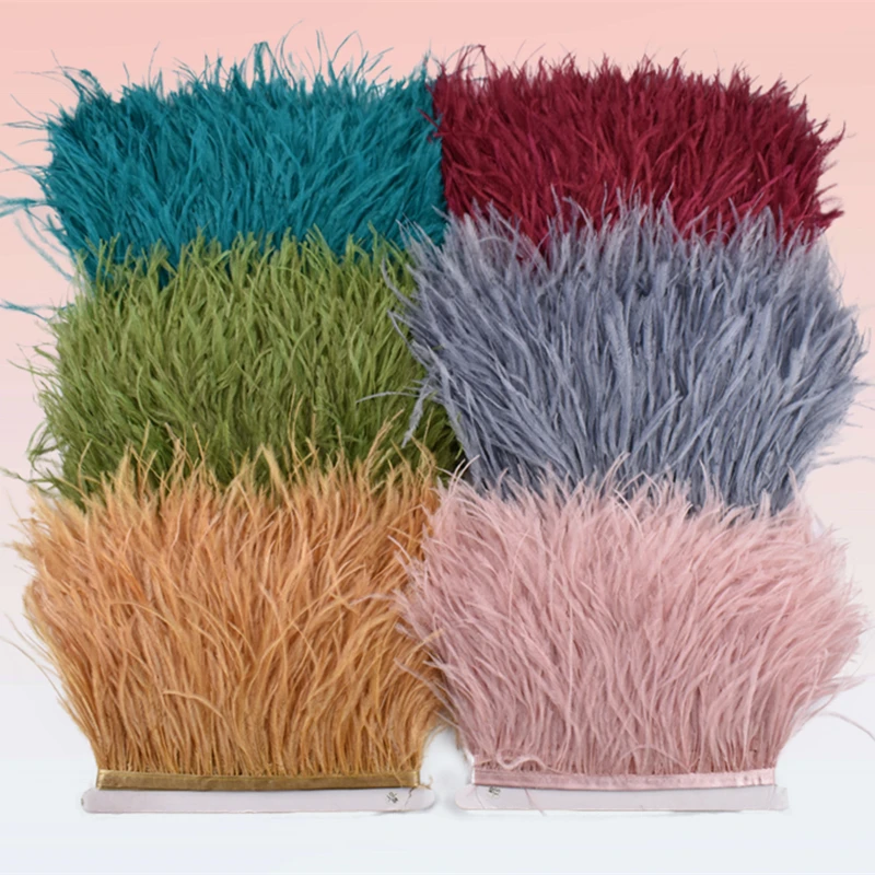 Feather Trim Dress Ostriches | Ostrich Feather Trim Cloth | White ...