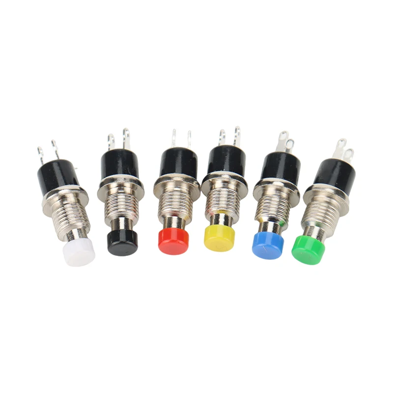 6 peças, mini interruptor de botão momentâneo redondo pressione auto ...