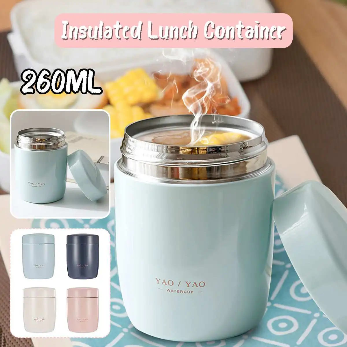 260ML Mini Soup Containers Vacuum Flasks Thermocup Portable Food ...