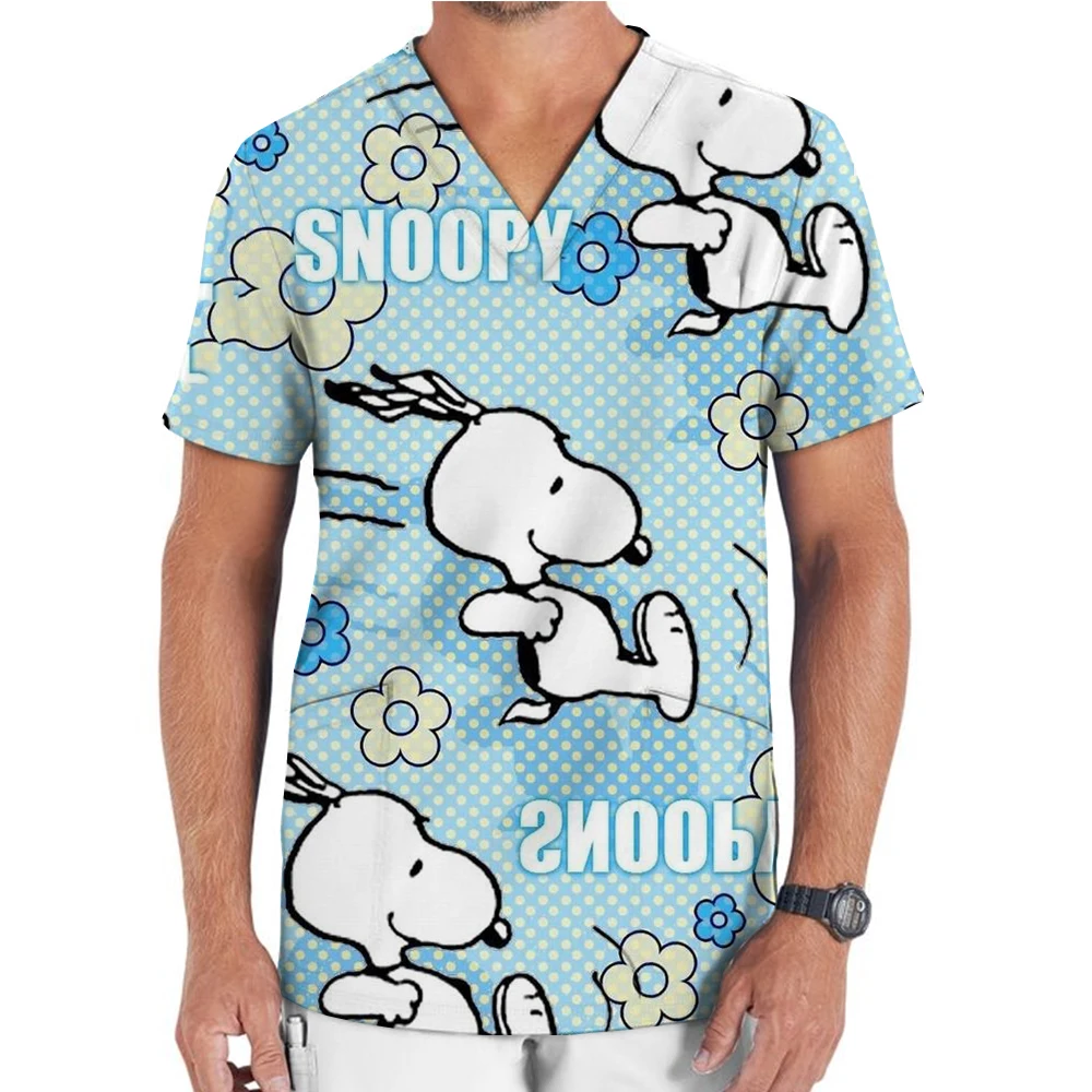 Uniforme de enfermera con estampado de dibujos animados de Snoopy ...