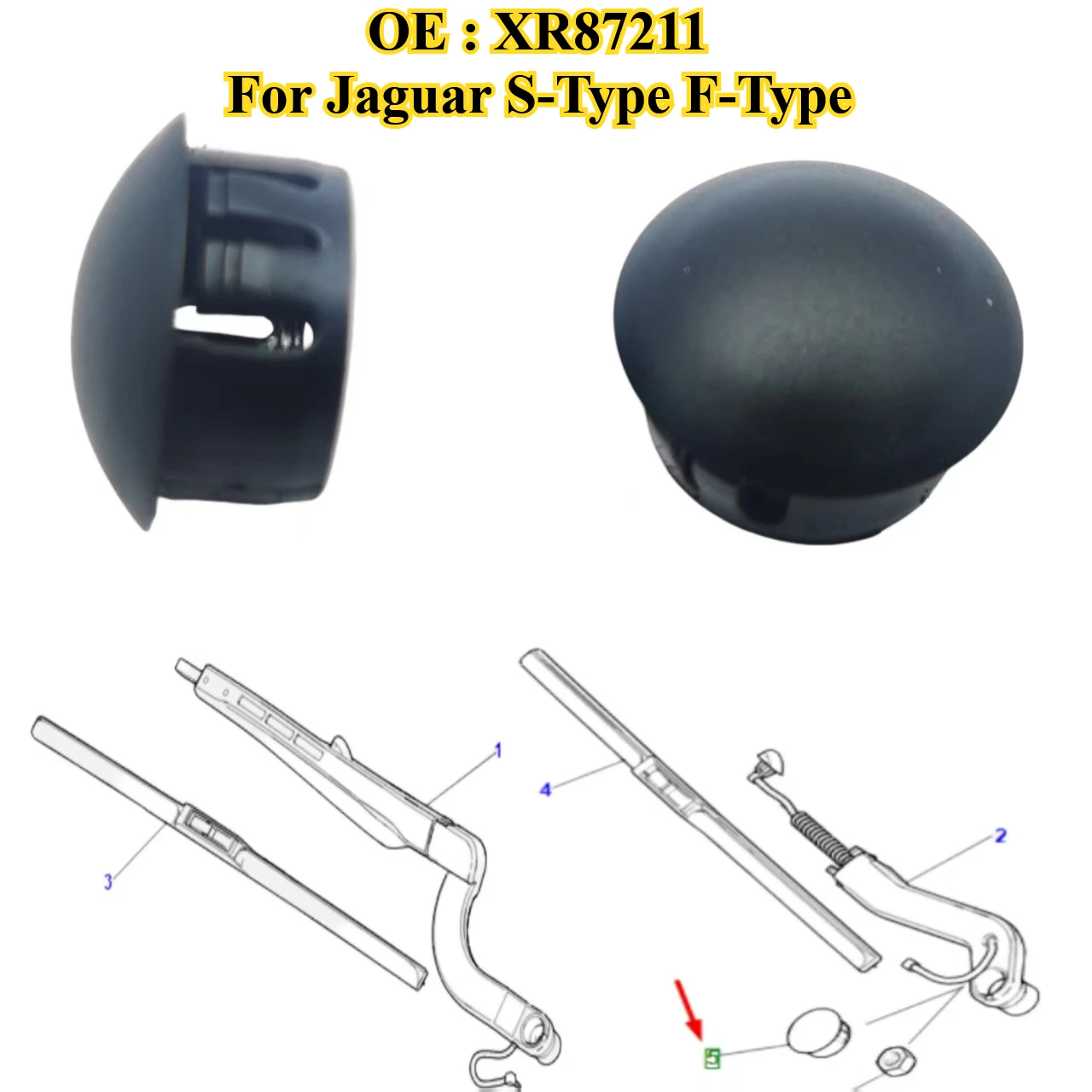 2 Pcs high quality Front WIPER ARM CAP NUT COVER For Jaguar S-Type F ...
